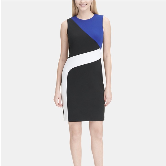 Calvin Klein | Dresses | Nwt Calvin Klein Colorblock Sheath Dress ...